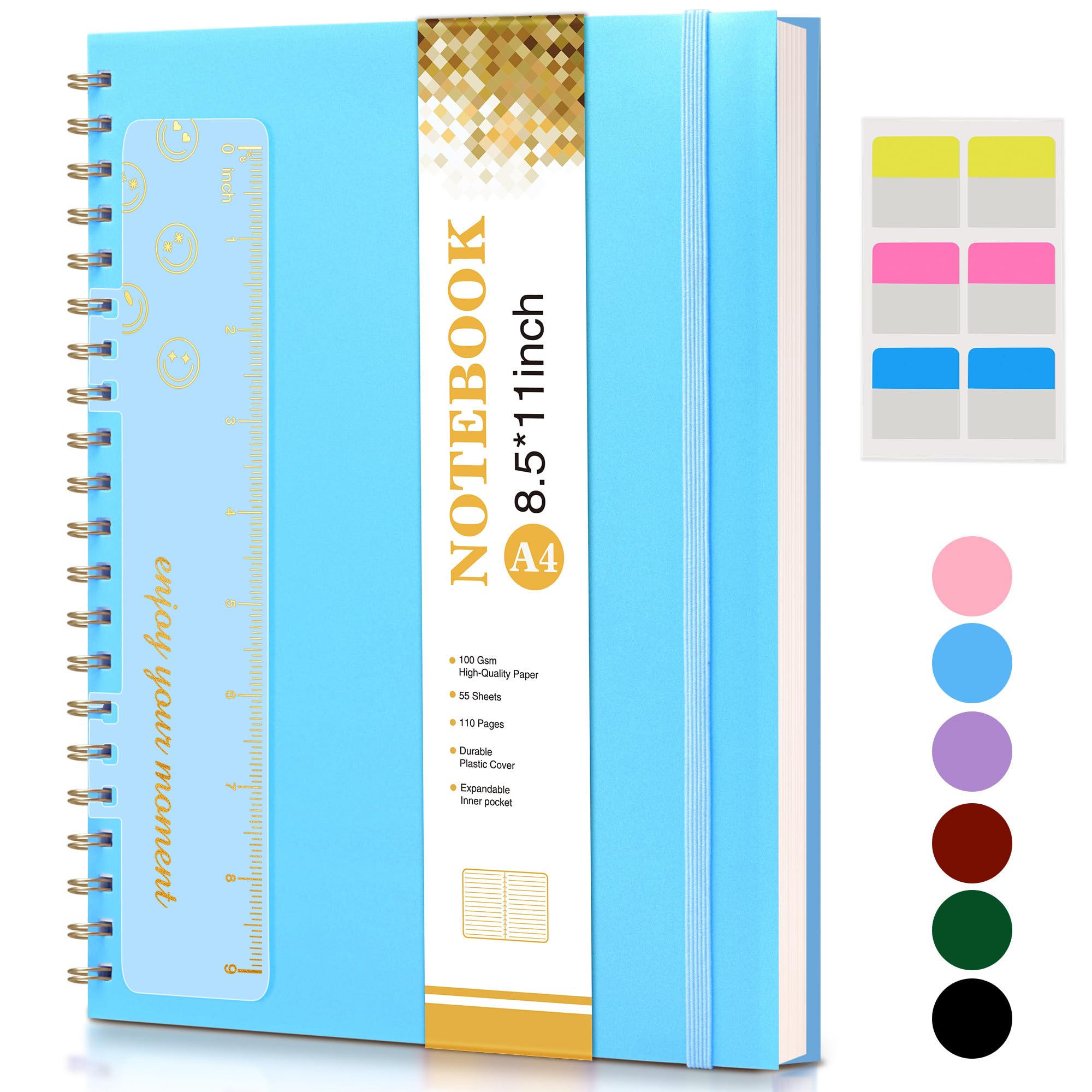 Uebzfocs Spiral Notebook Journal 8.5 X 11 , Lined Notebooks For Women ...
