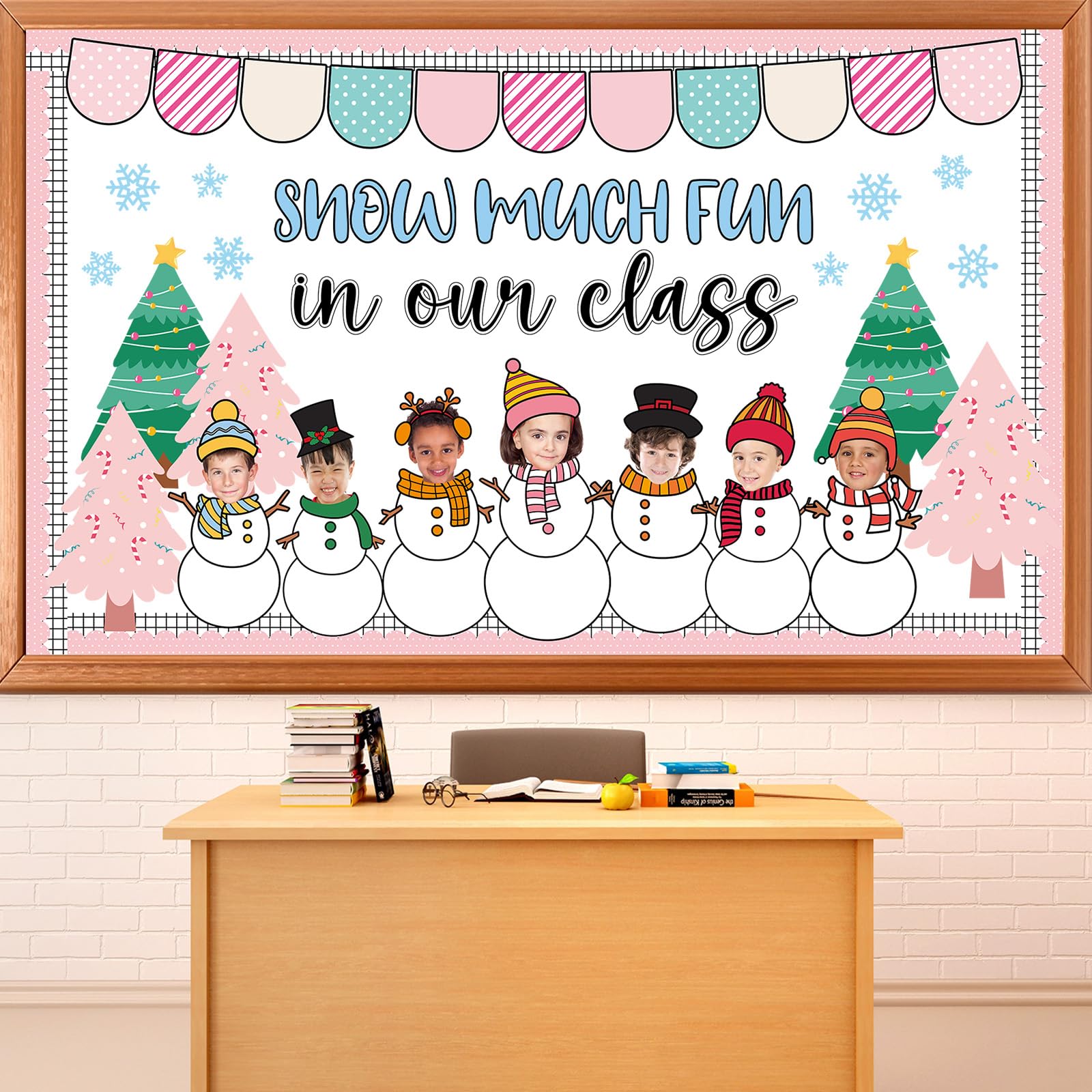 Winter Bulletin Board Decoration Set Xmas Tree Snowflakes Classroom Pa ...