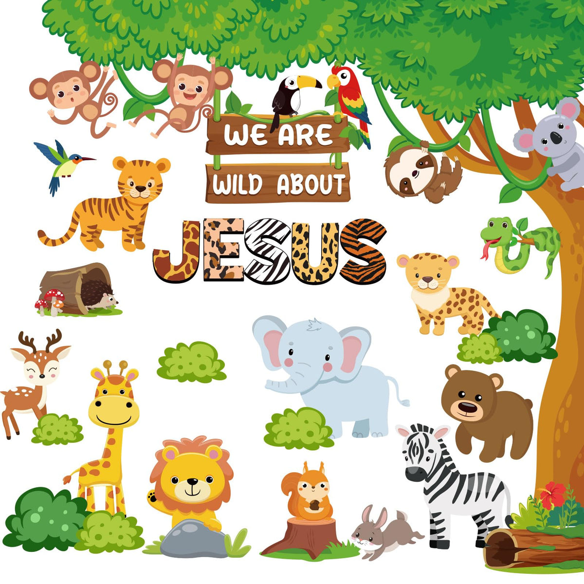 Zonon 41 Pcs Jungle Animals Bulletin Board Decorations Back To School ...