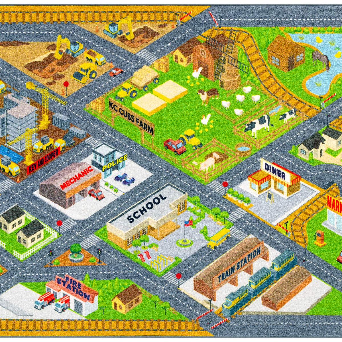 Kev & Cooper Playtime Collection Country Farm Road Map With Constructi – Selectfurniture