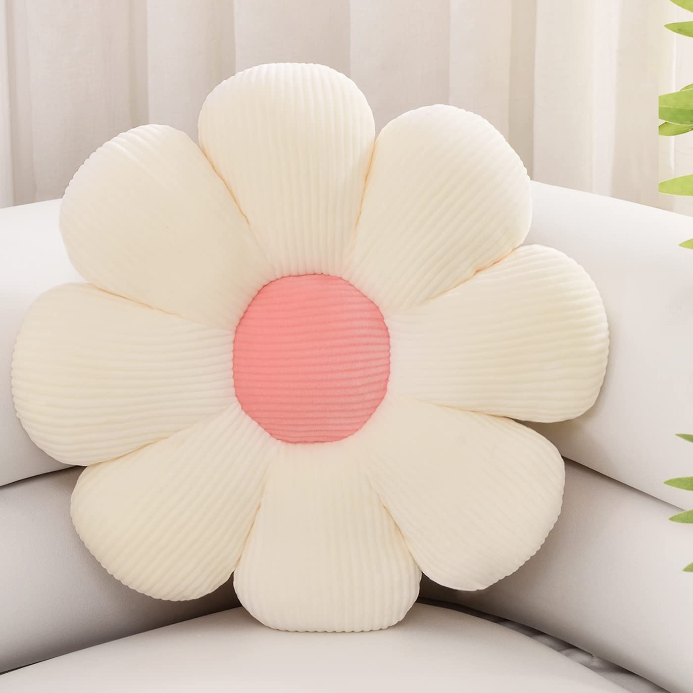 Zakun Flower Pillow, Daisy Flower Throw Pillows, 21.6' Cute Flower Sha ...