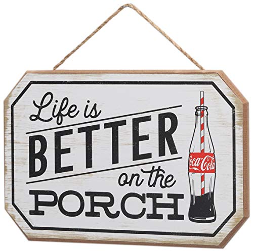 Open Road Brands Coca-Cola Better On The Porch Hanging Wood Wall Decor ...