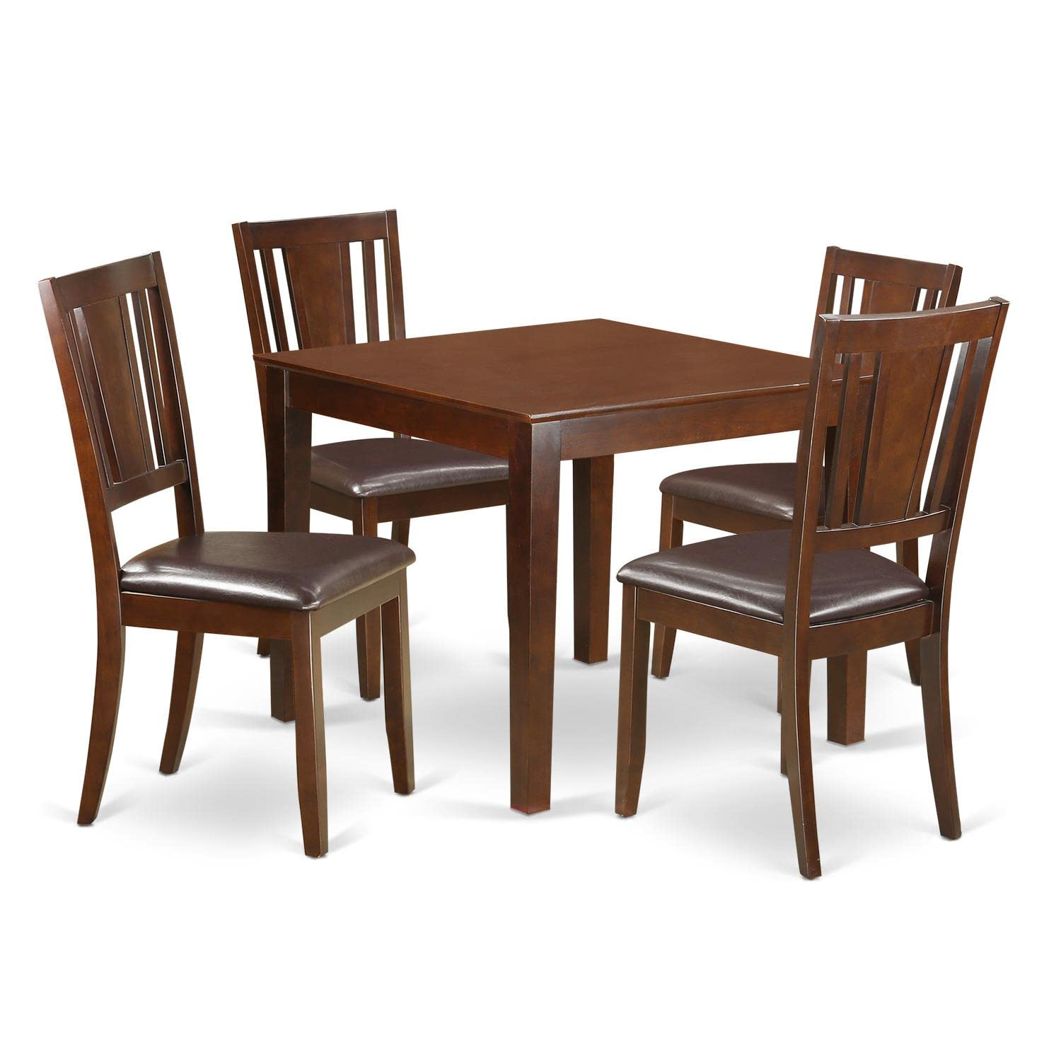 East West Furniture OXDU5-MAH-LC 5 Piece Kitchen Table & Chairs Set In ...