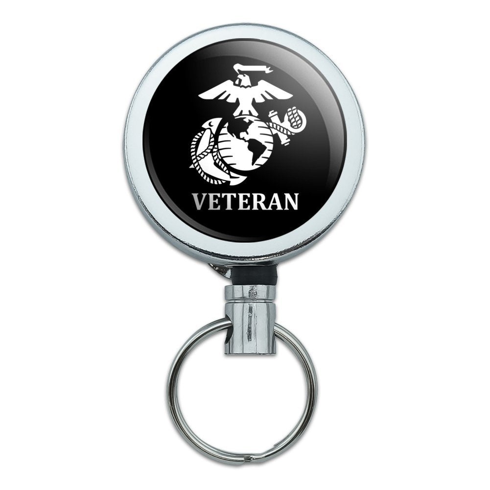 Veteran Marine Corps Usmc White On Black Officially Licensed Heavy Dut ...