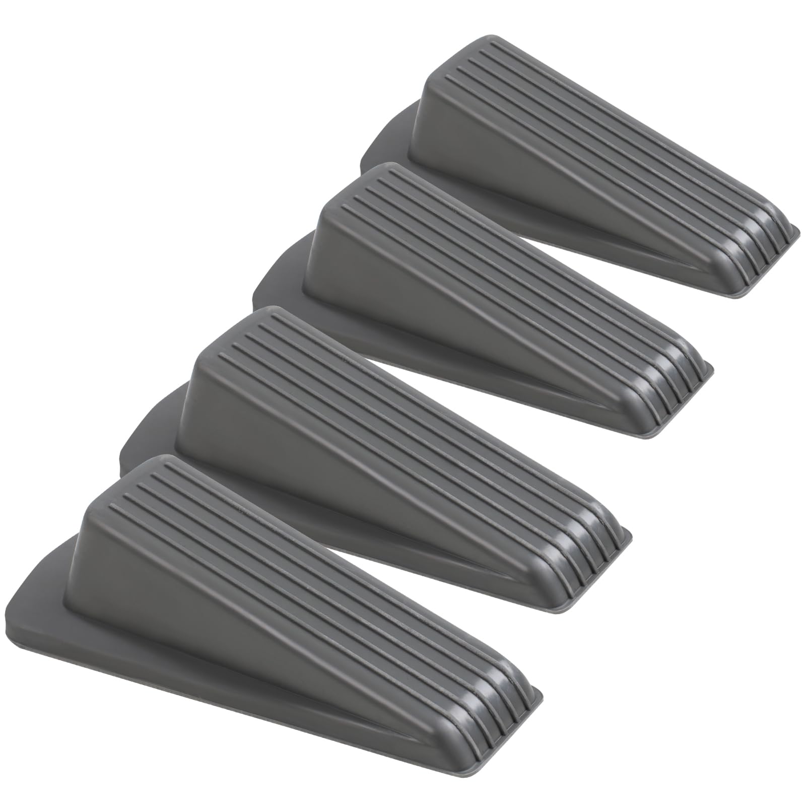 4 Pack Door Stoppers For Bottom Of Door, Gray 4.8X2.2X1.3In Door Stops ...