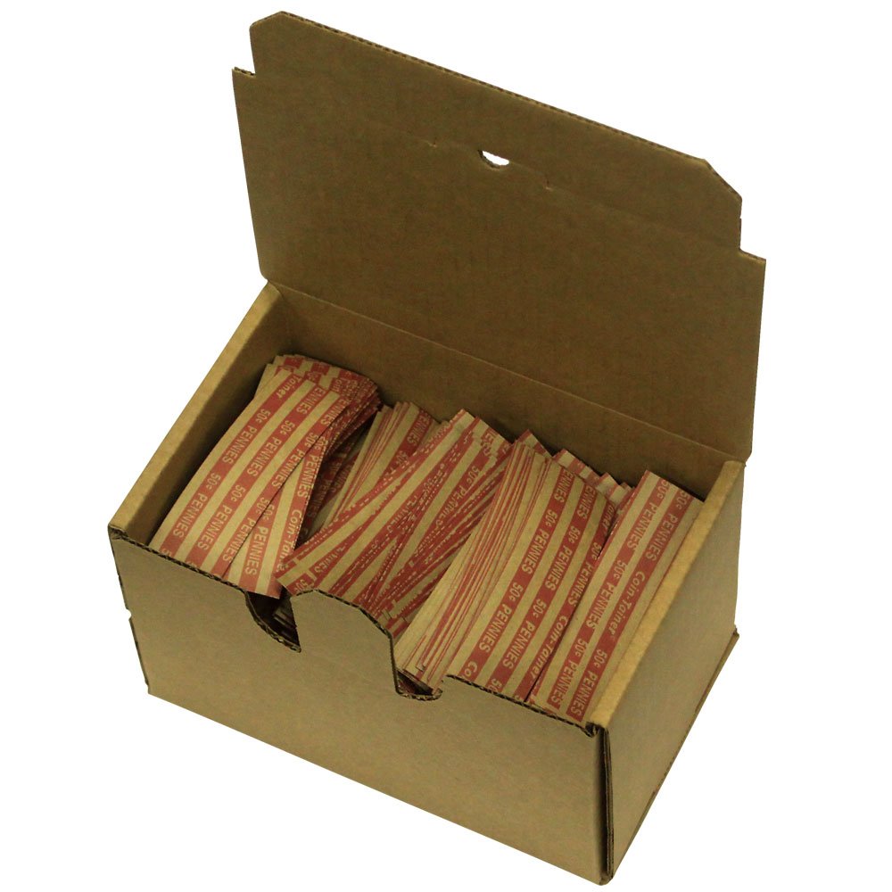 The Coin-Tainer Co. Flat Coin Wrappers, Penny, 1000 Count (30001),Red ...