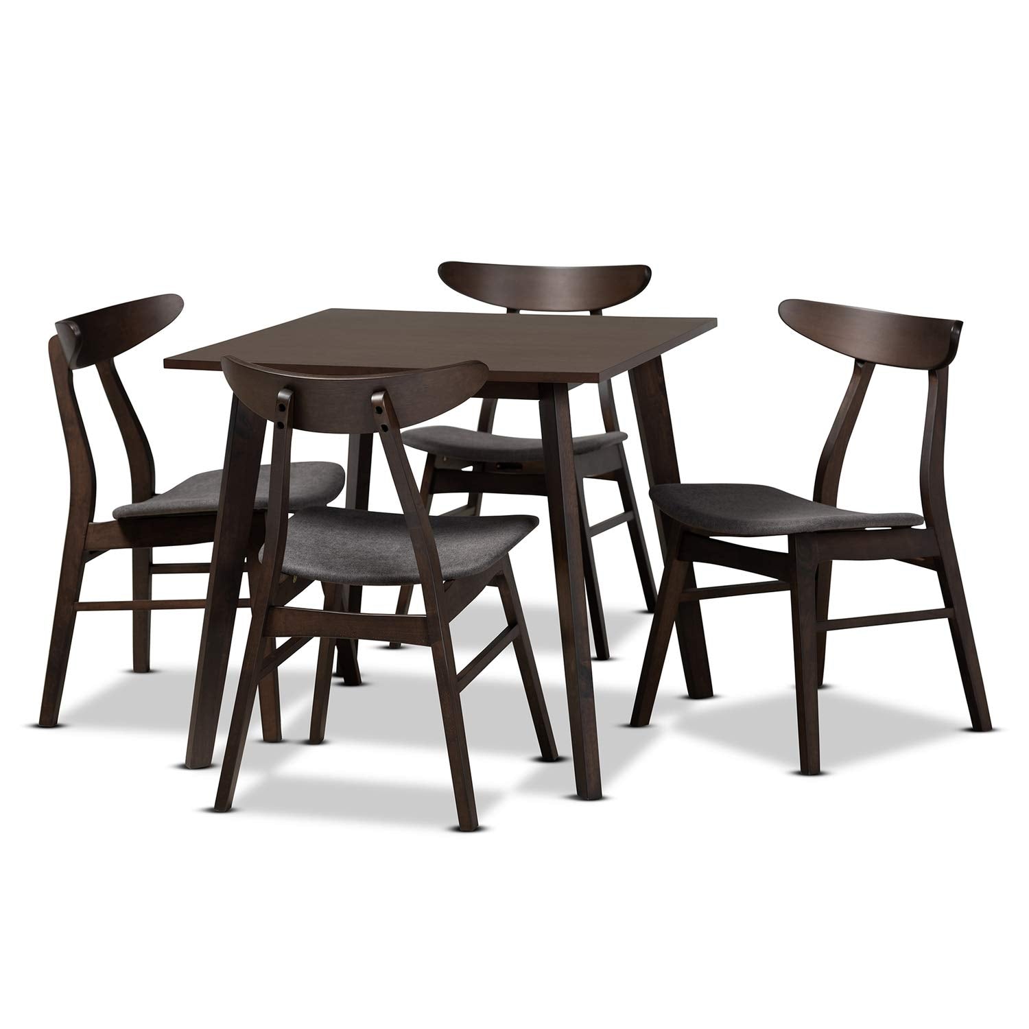 Baxton Studio Britte Mid-Century Modern Dark Grey Fabric Upholstered ...