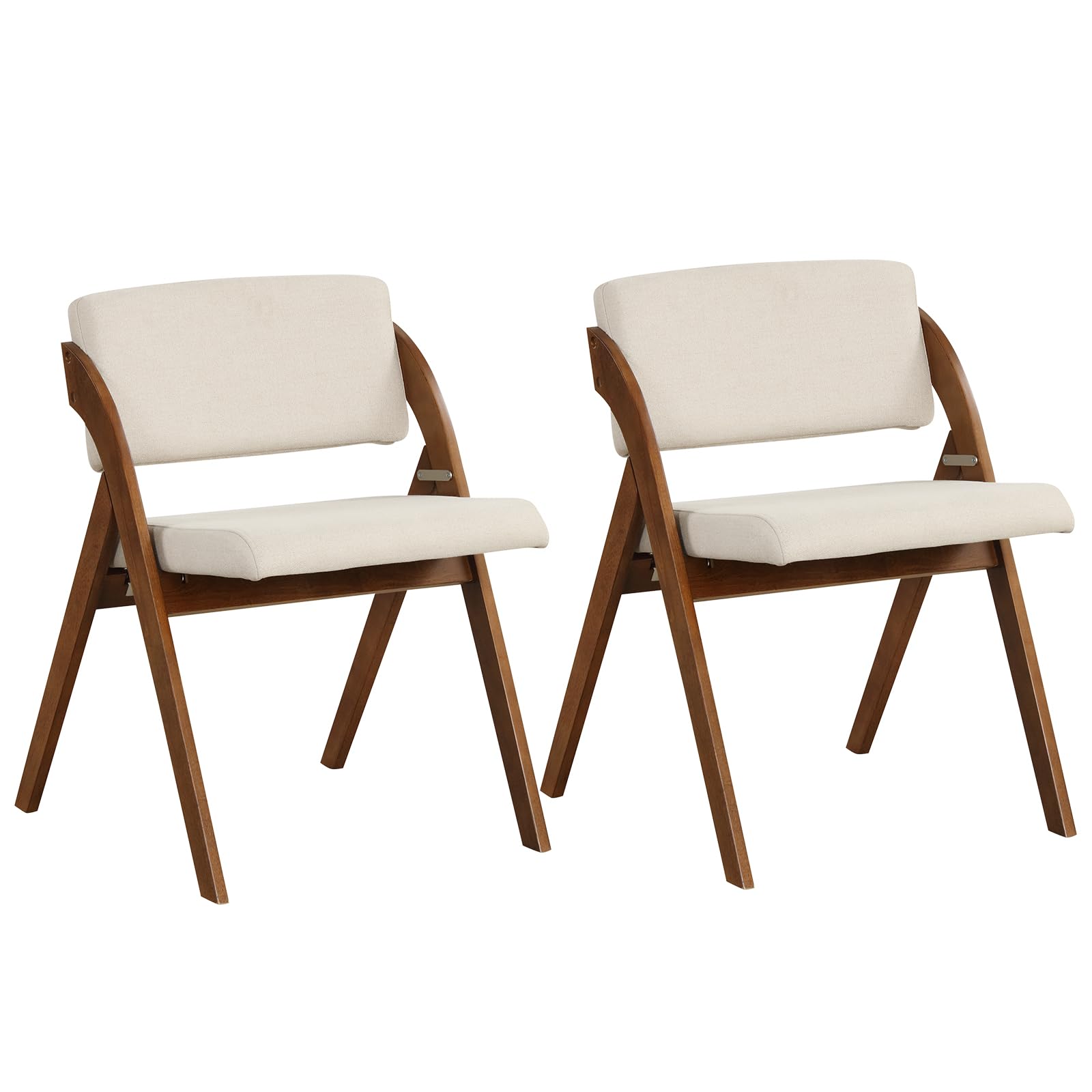 Goflame Folding Dining Chairs Set Of 2, Upholstered Kitchen Chairs Wit ...