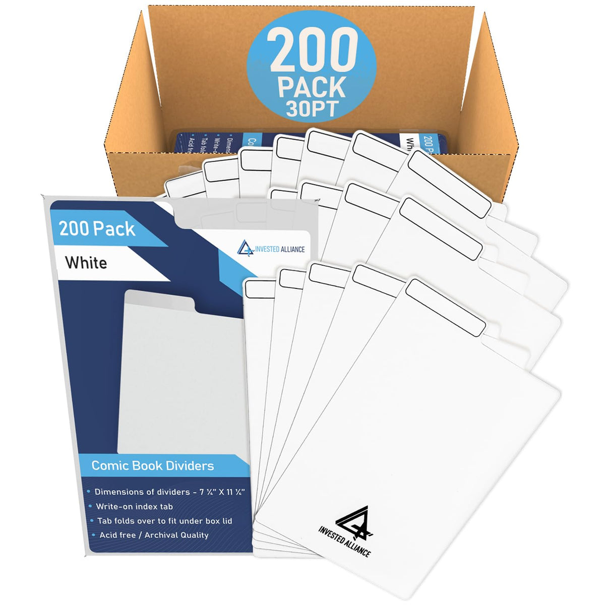 White Comic Book Dividers (200 Pack) | 30Pt Polyethylene Plastic, Bins ...