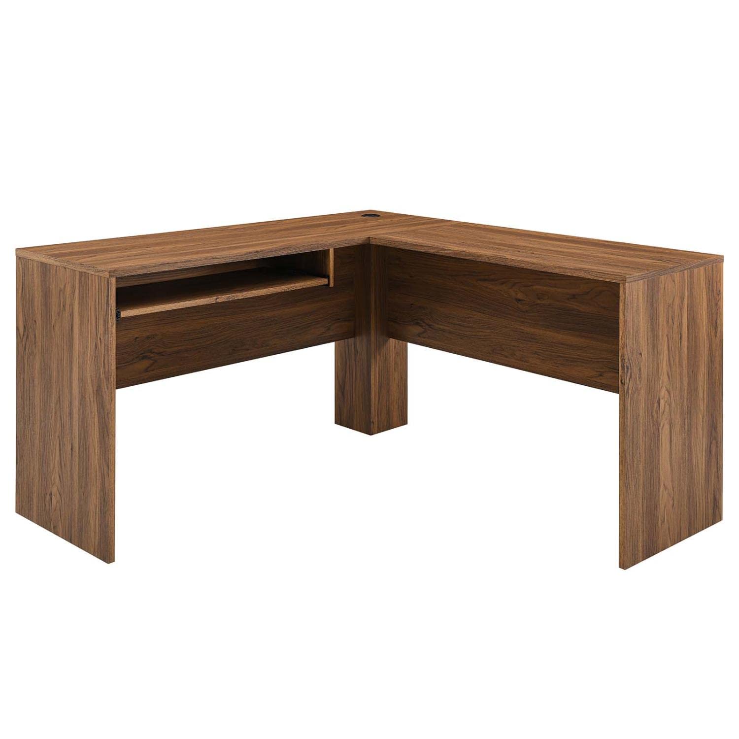 Modway Venture Modern Mdf Wood L-Shaped Office Desk In Walnut ...