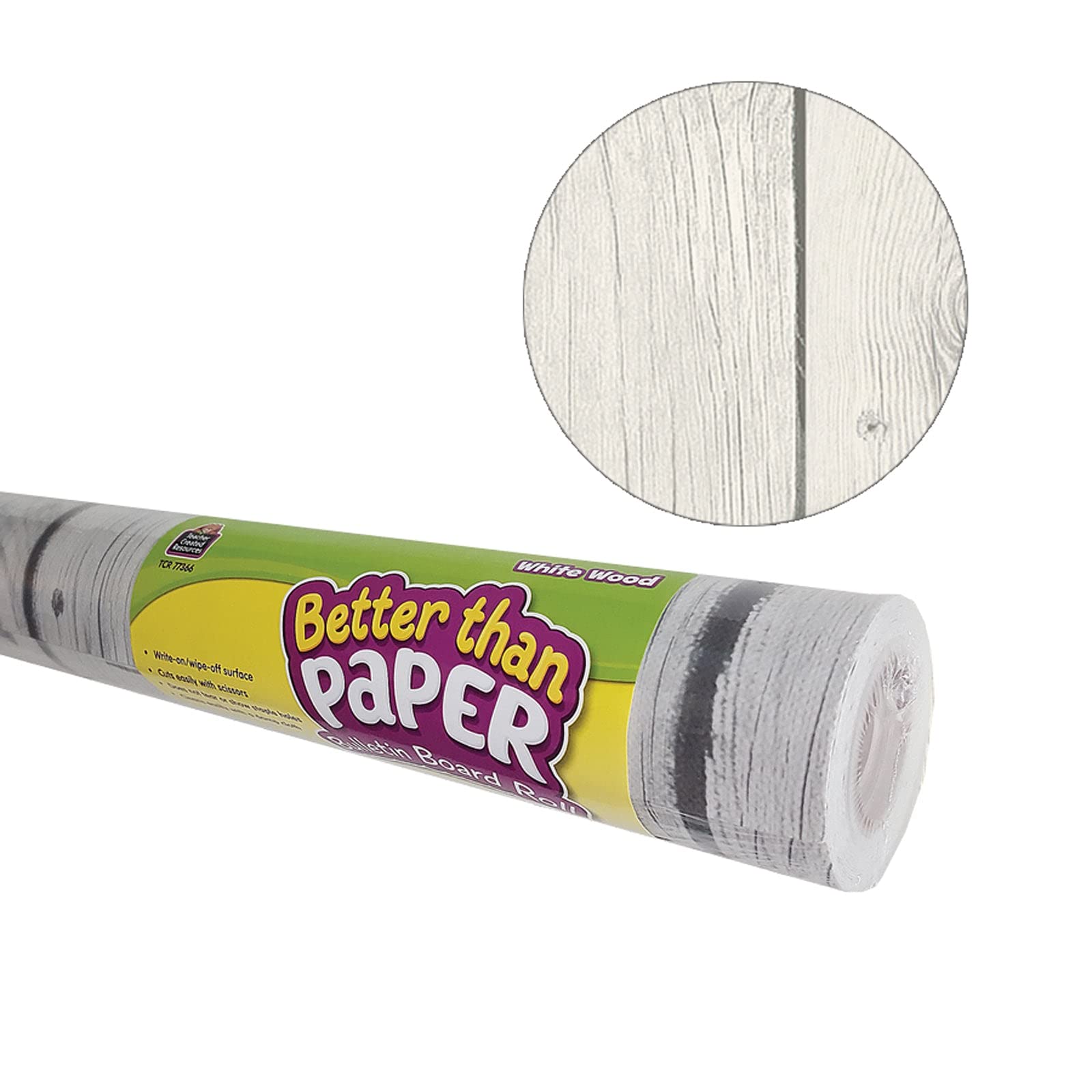 Teacher Created Resources White Wood Paper Board Roll 4' X 12 ...