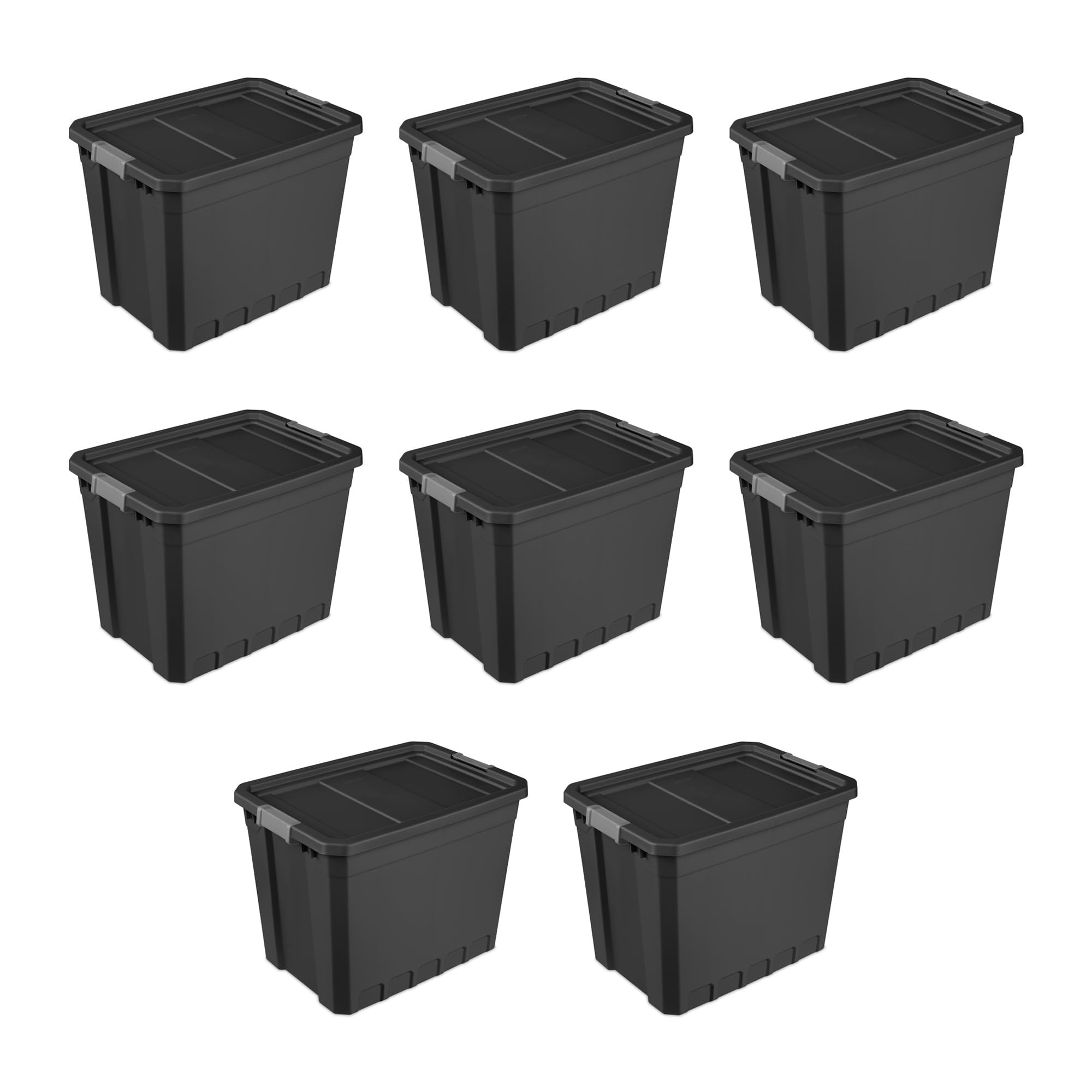 Sterilite 27 Gallon Plastic Stacker Tote, Heavy Duty Lidded Storage Bi ...