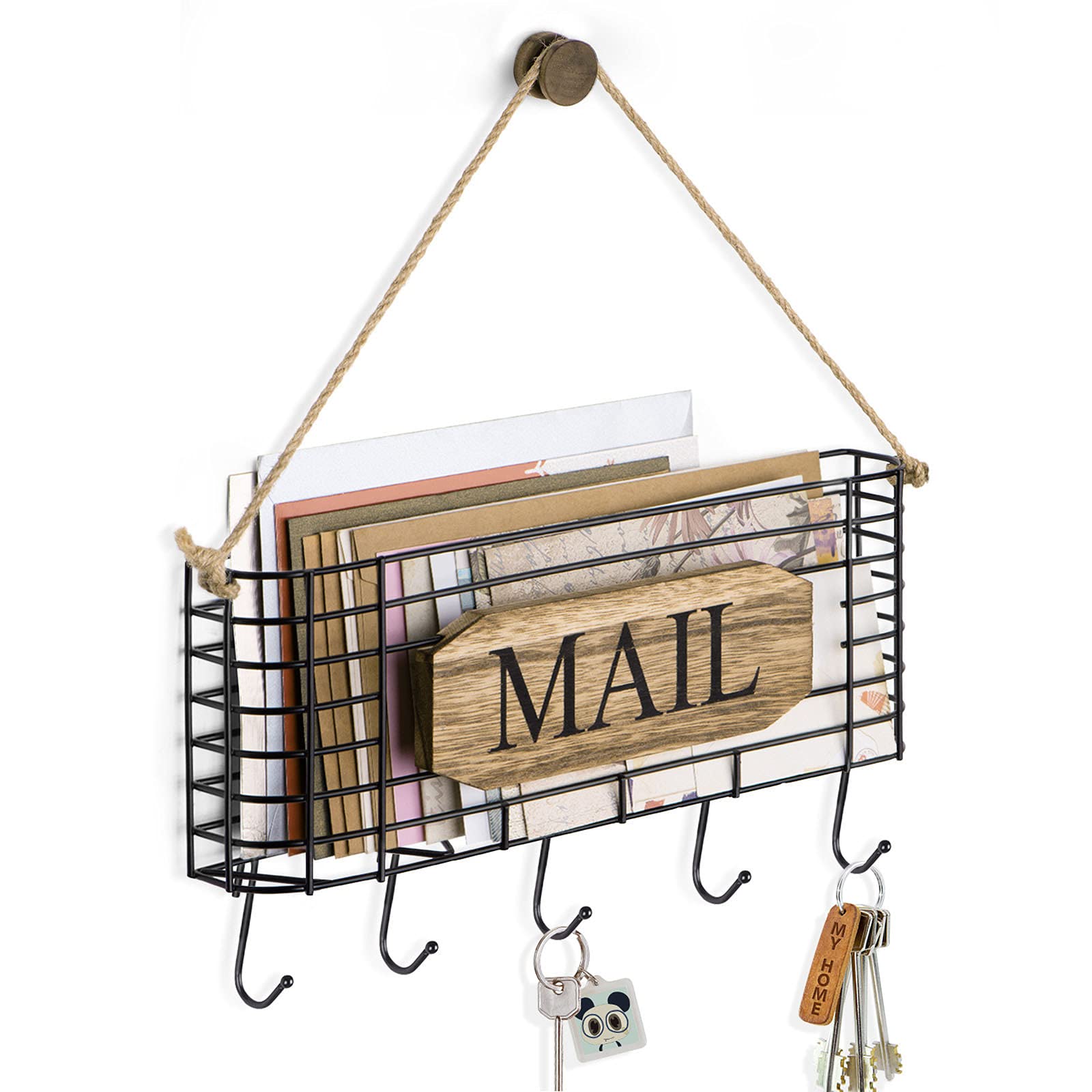 Sriwatana Mail Holder, Rustic Mail Organizer Wall Mount Hanging Mail ...
