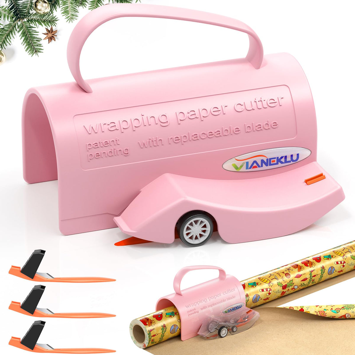 Wrapping Paper Cutter Slider, Gift Wrap Cutter Tool with 3 Replaceable ...