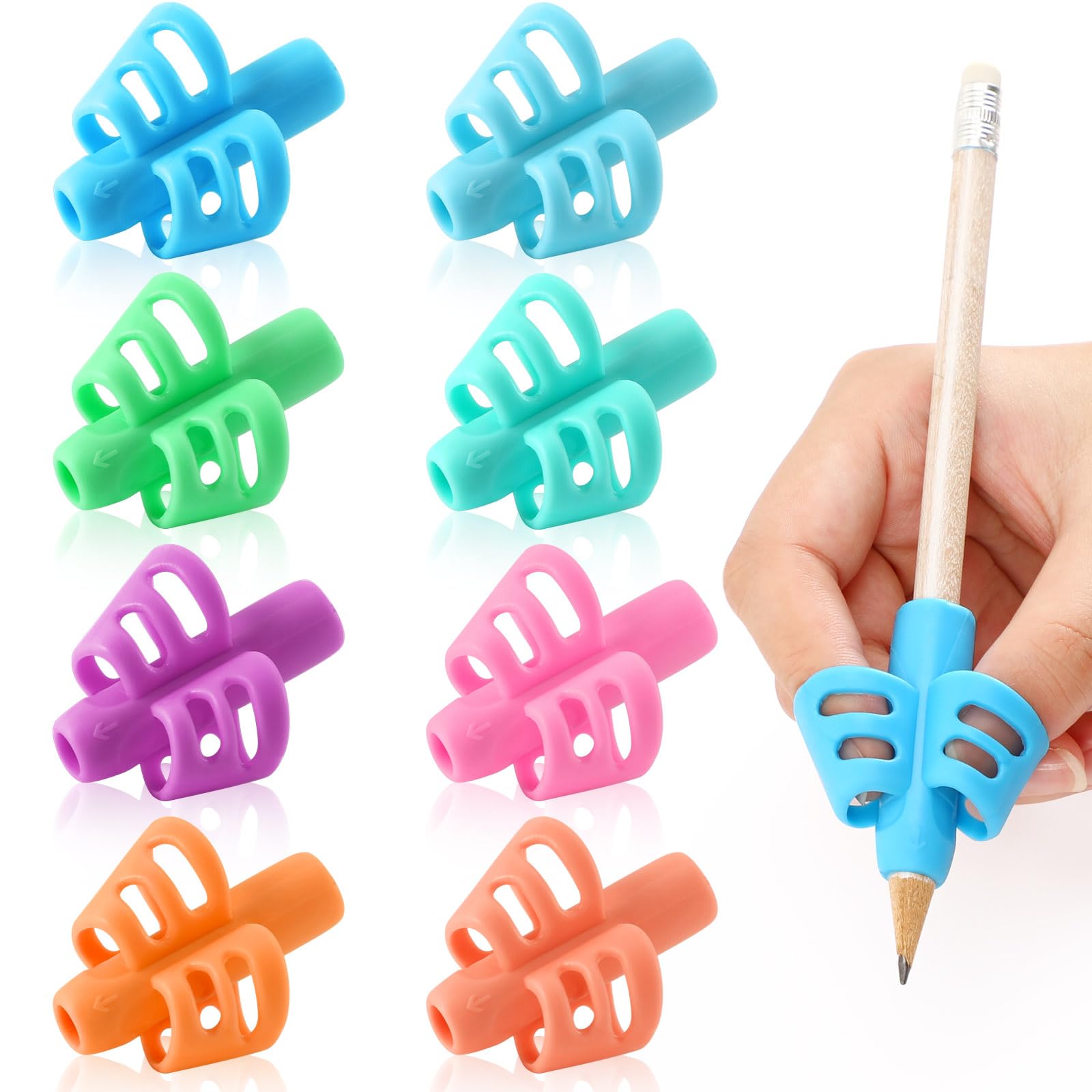 Sannix 8 Pack Pencil Kids Grips For Kids Handwriting, Grip Posture Cor ...