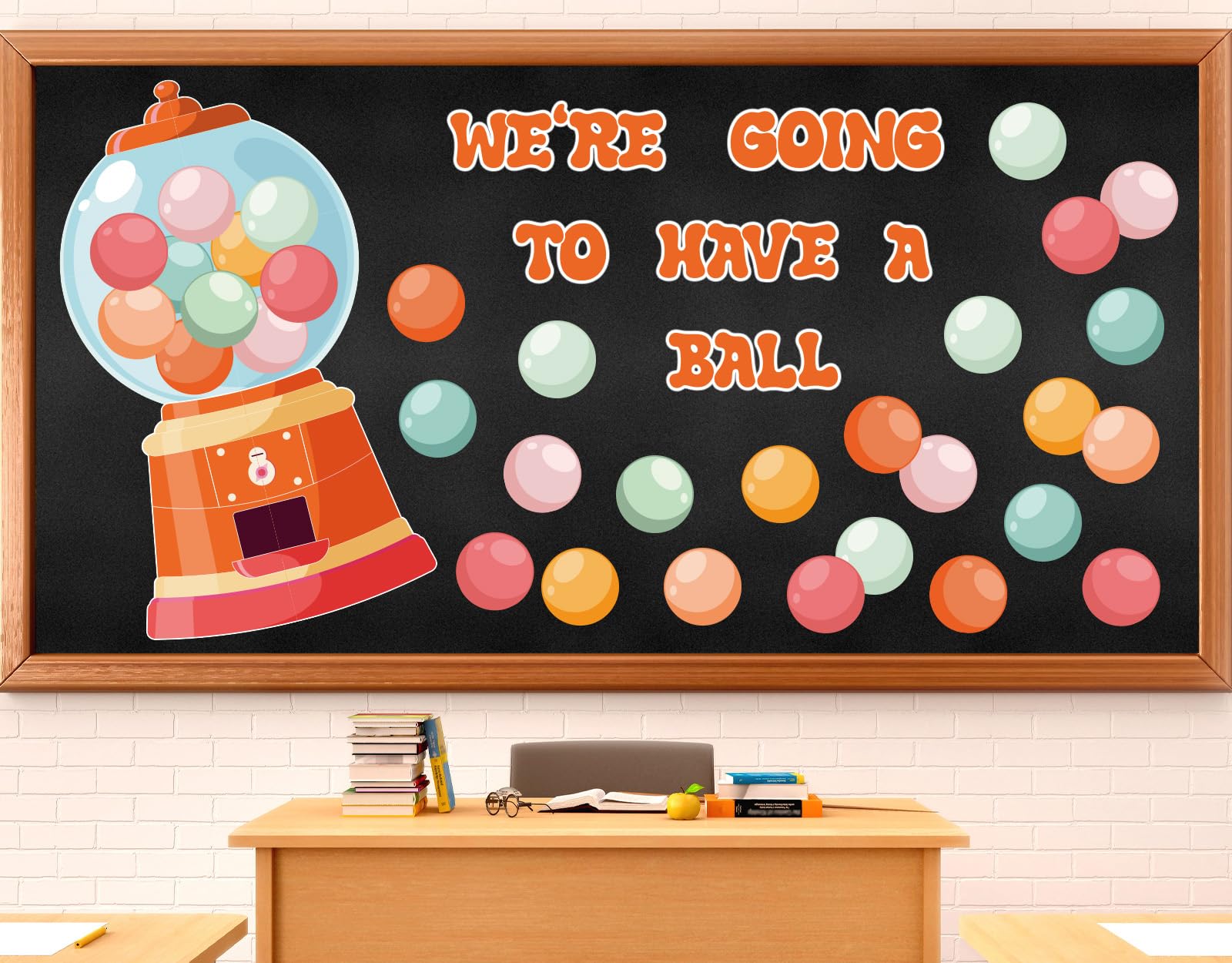 Whaline 92Pcs Colorful Bubble Gumball Cutouts Back To School Gumball M ...
