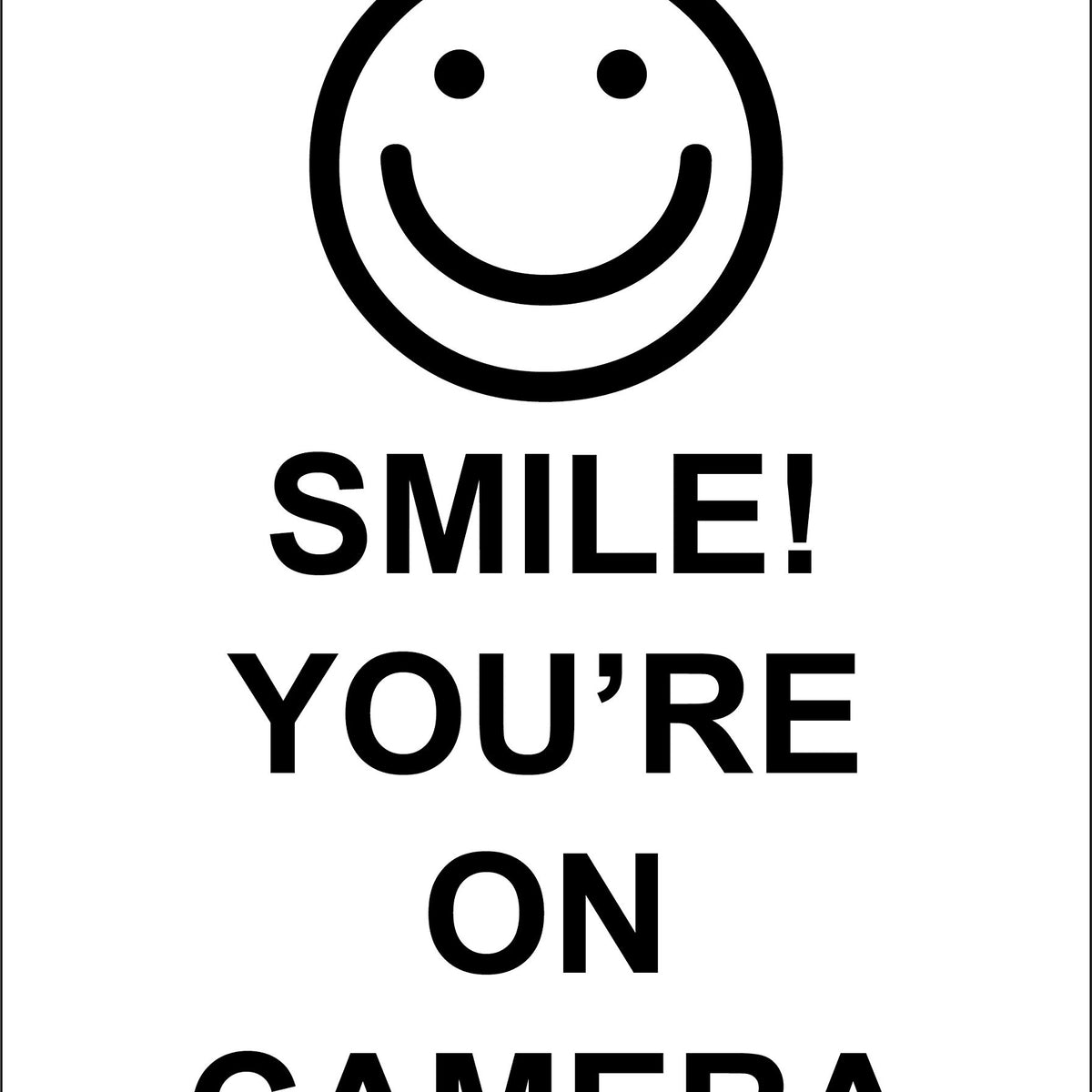 Smile! You'Re On Camera - Video Camera Surveillance Sign 7' X 10' .040 ...