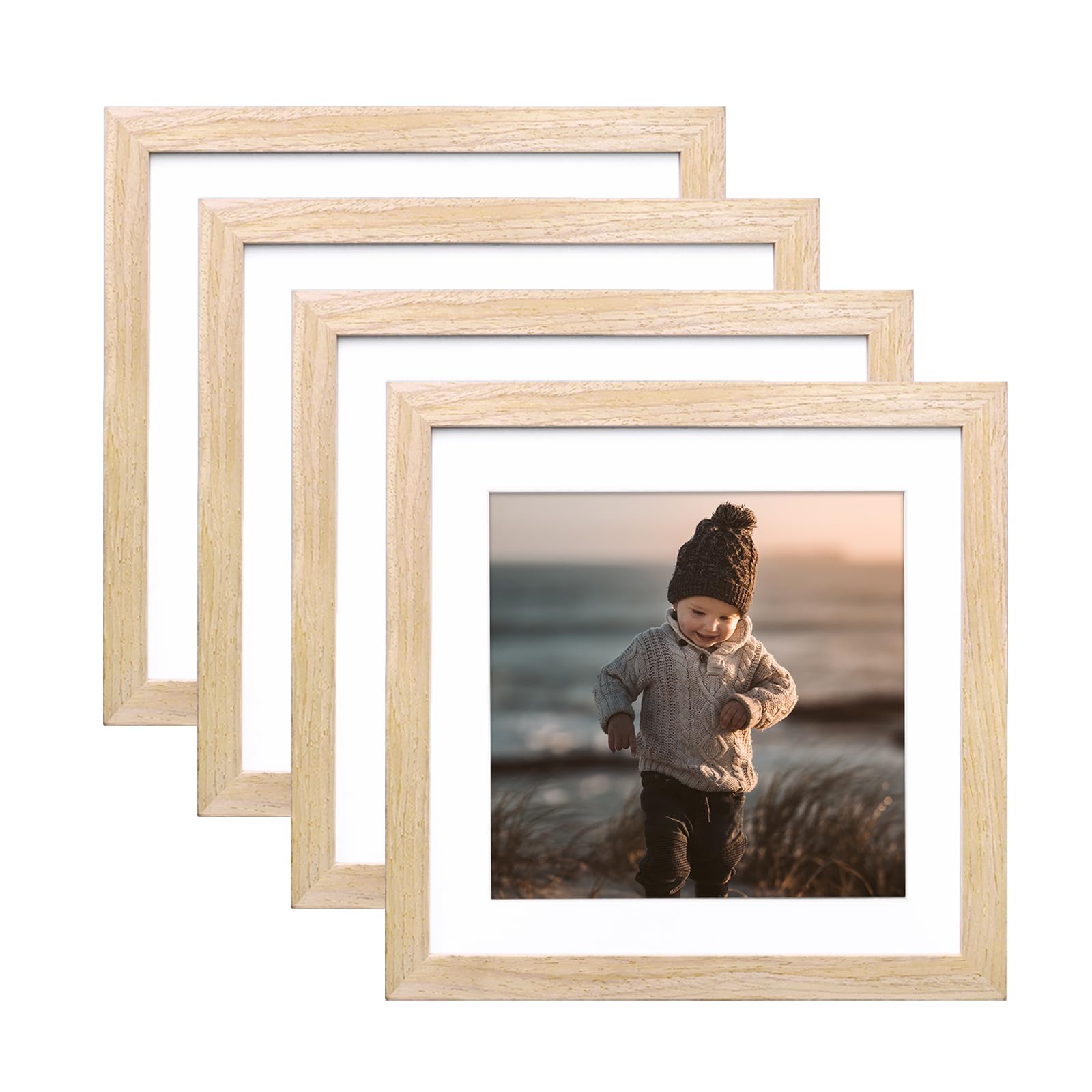 Kinlink 9X9 Picture Frames Natural Wood Frames With Acrylic Plexiglass ...