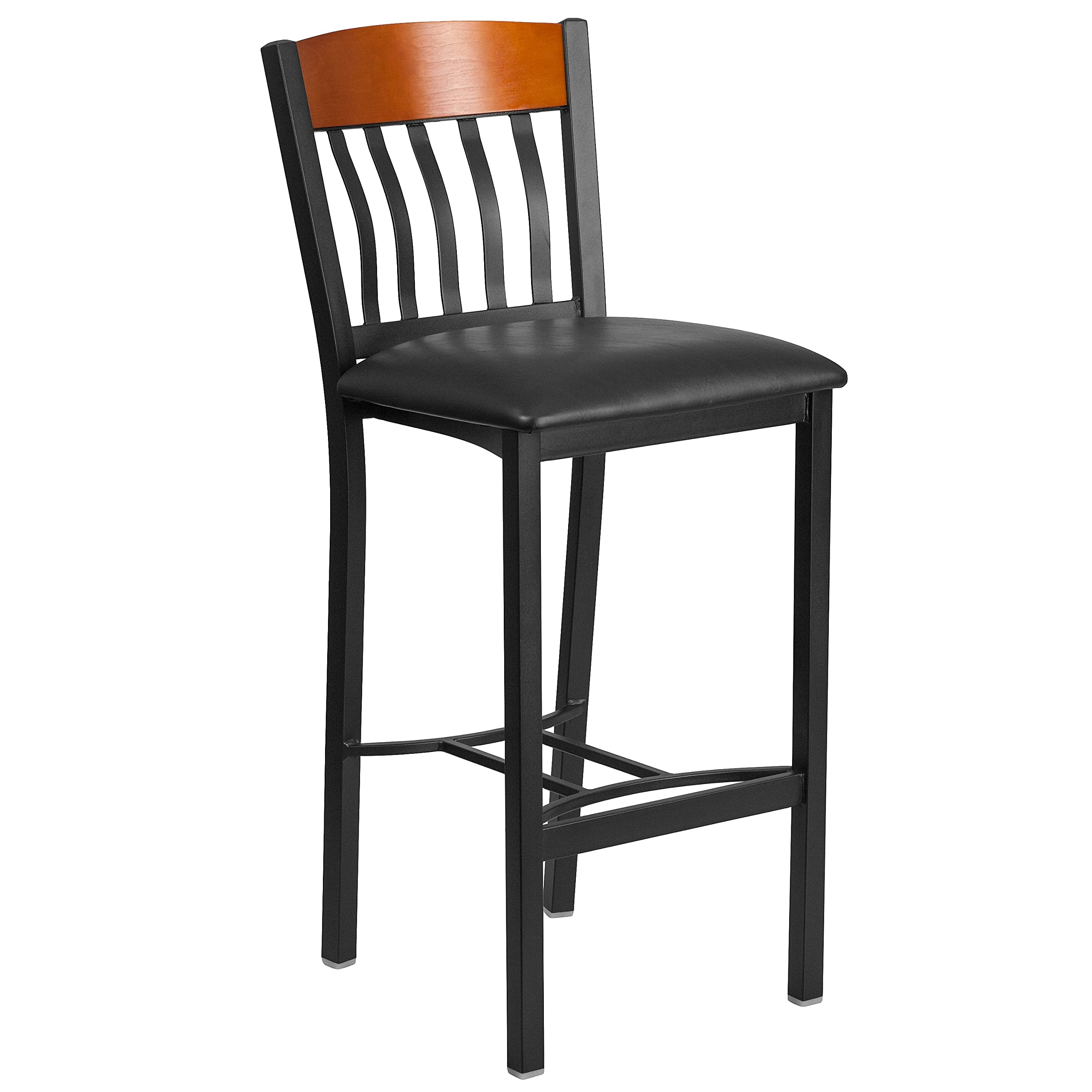 Flash Furniture Eclipse Series Vertical Back Black Metal And Cherry Wo ...