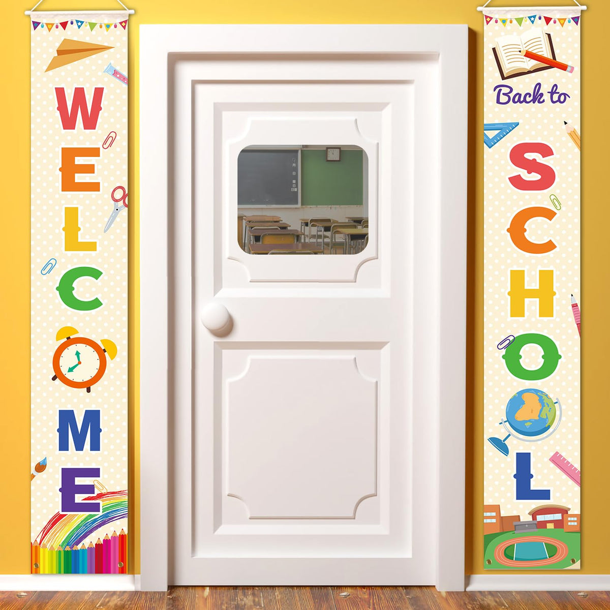 Welcome School Porch Banner, First Day Of School Porch Sign Welcome Ba ...