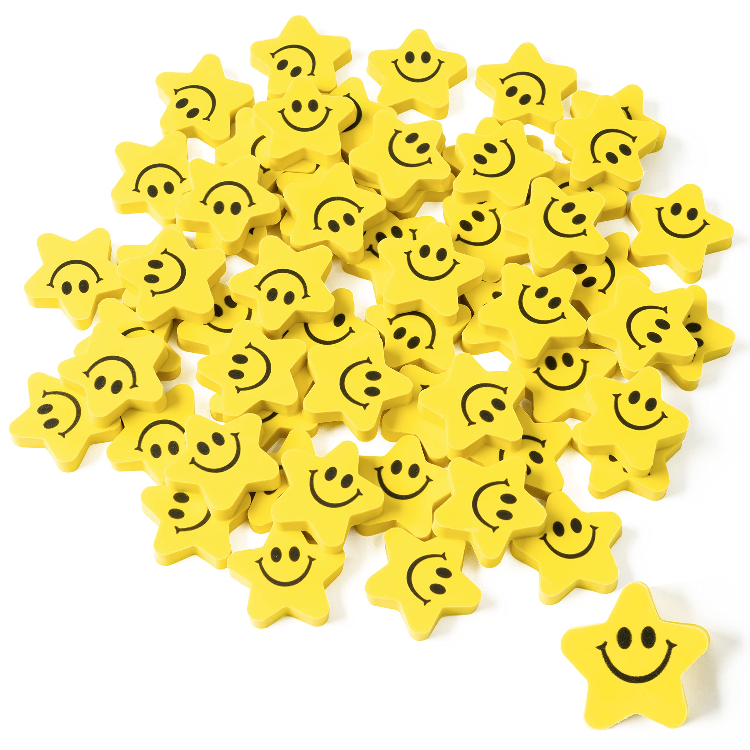 Star with Smile Face Mini Erasers Back to School Fun Smile Face Cartoo ...