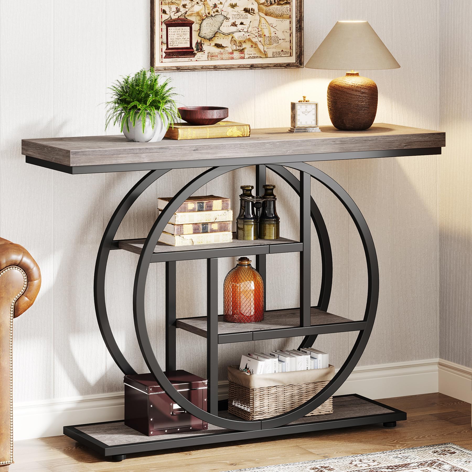 Tribesigns 41.3'' Console Table, Industrial 4-Tier Sofa Table Entryway ...