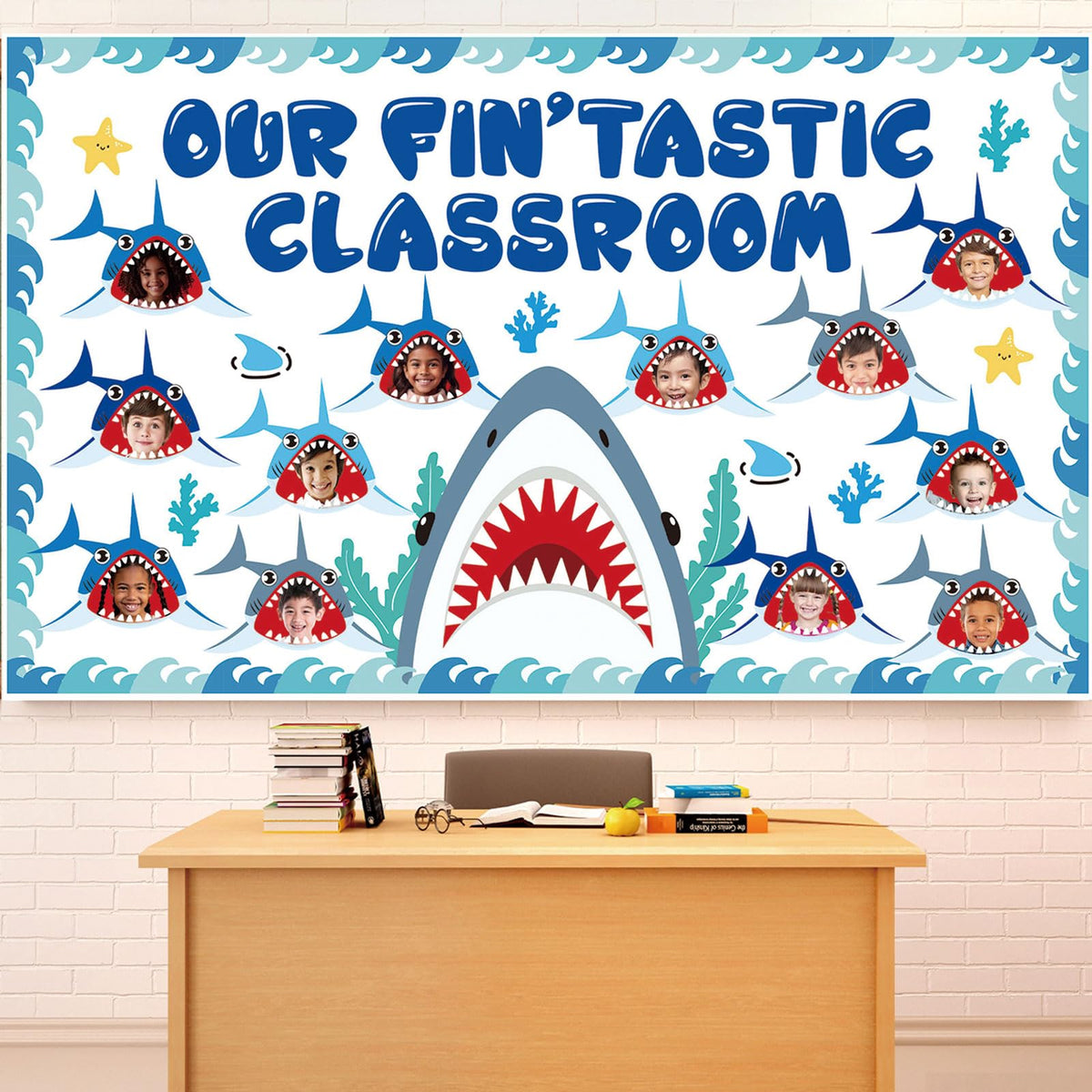 Shark Bulletin Board Kit Under The Sea Classroom Decorations Back To S ...