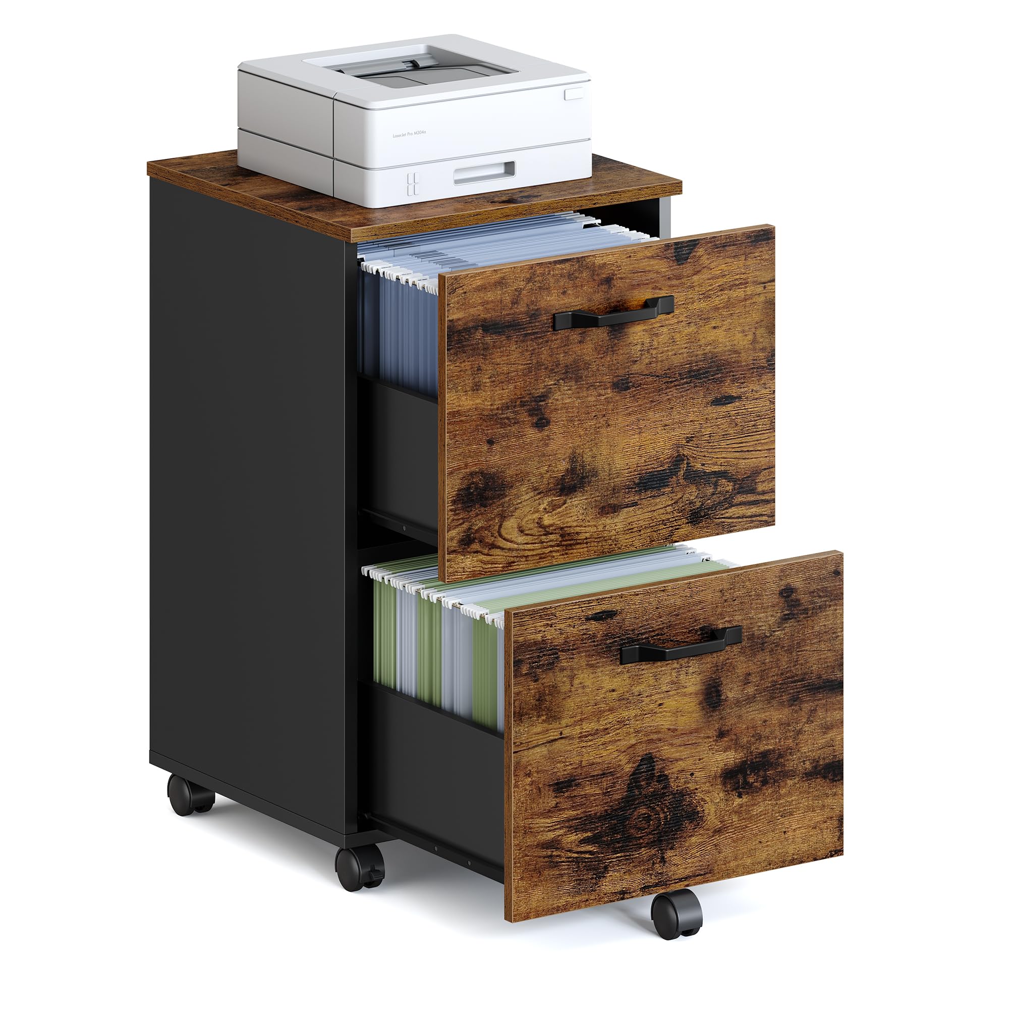 VASAGLE 2-Drawer File Cabinet, Small Rolling Filing Cabinet for Home O ...