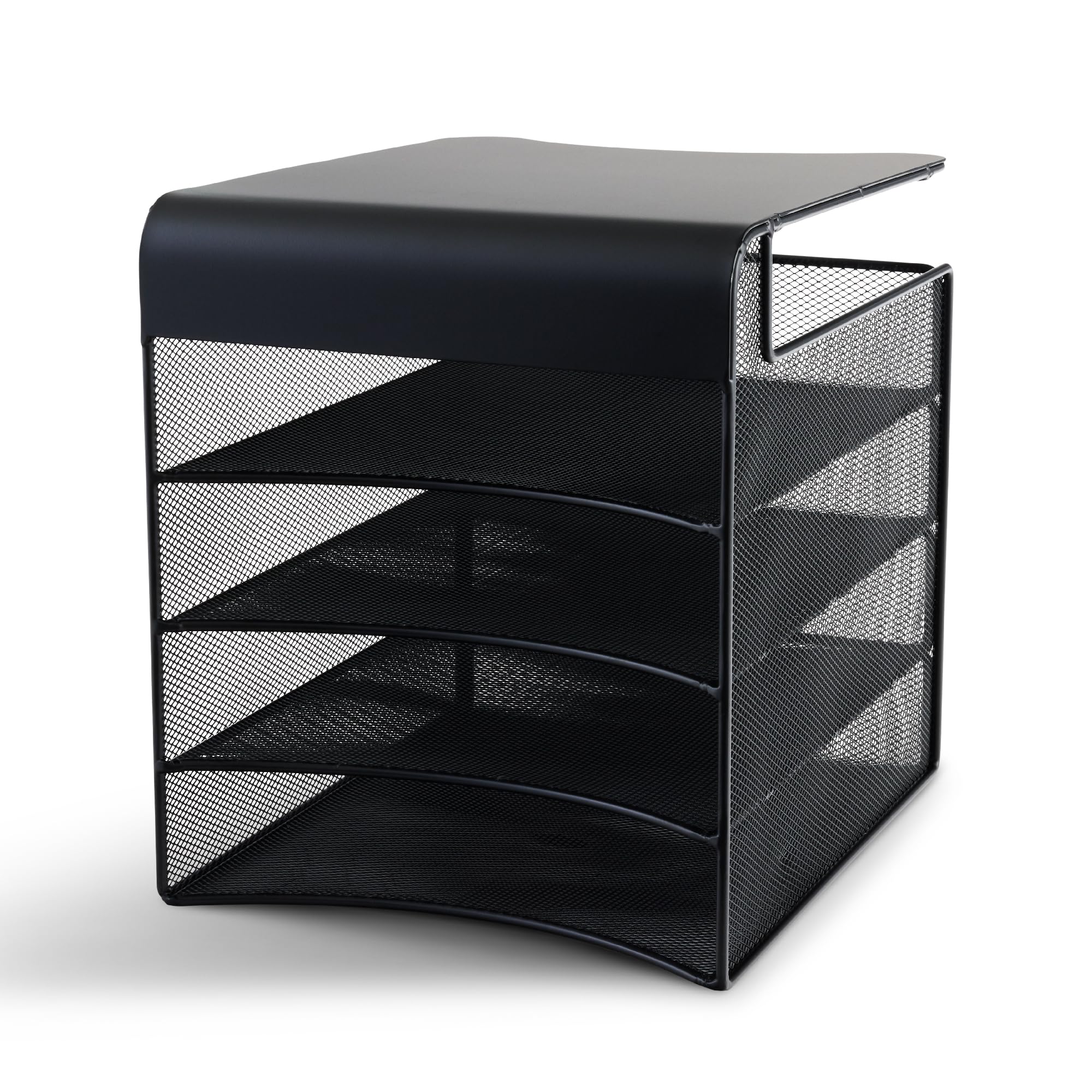 Safco Onyx Hanging Desktop Organizer With 4 Horizontal Trays, Under ...