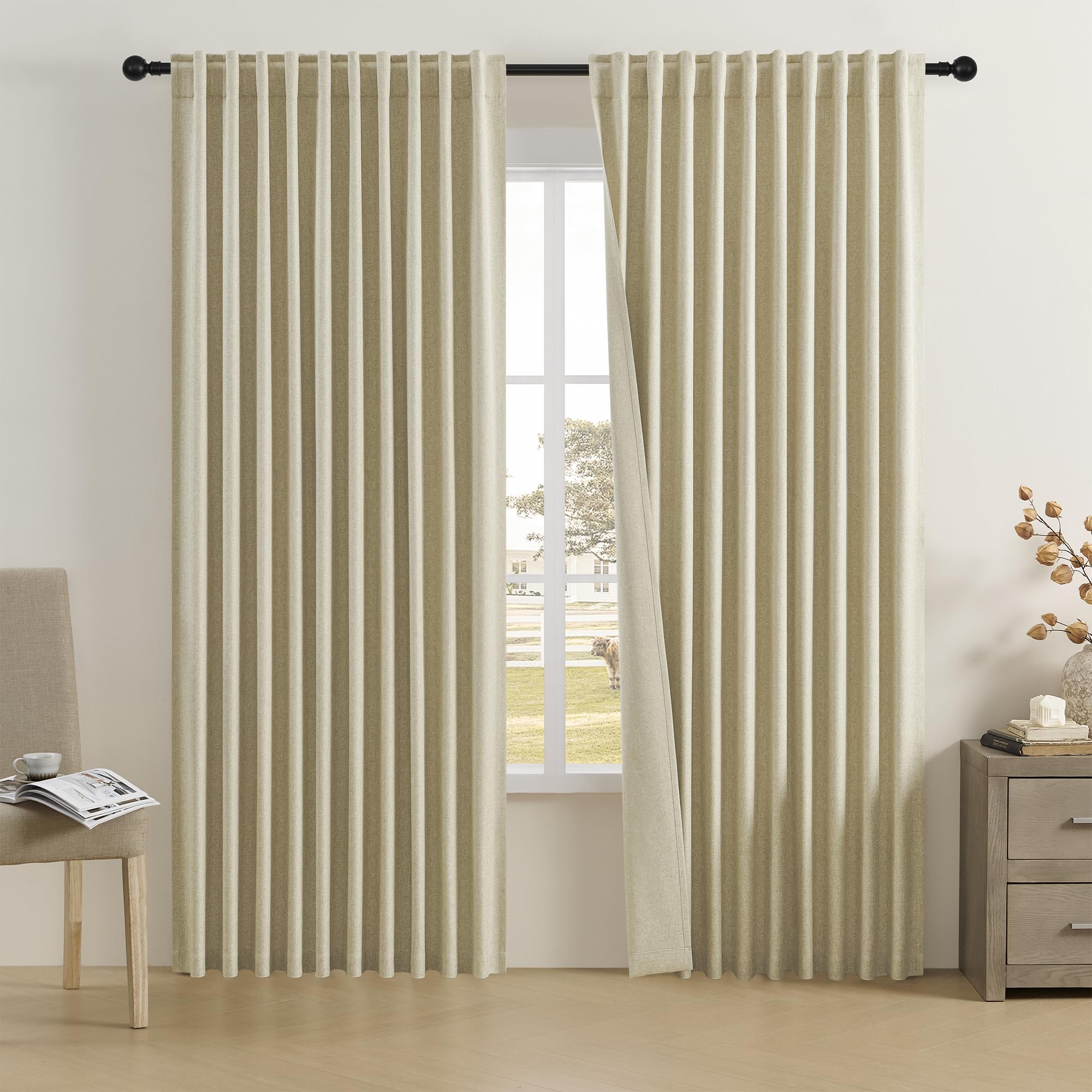 Dualife 84 Inch Wide Blackout Curtains -96 Inch Wide Vertical Backdrop ...