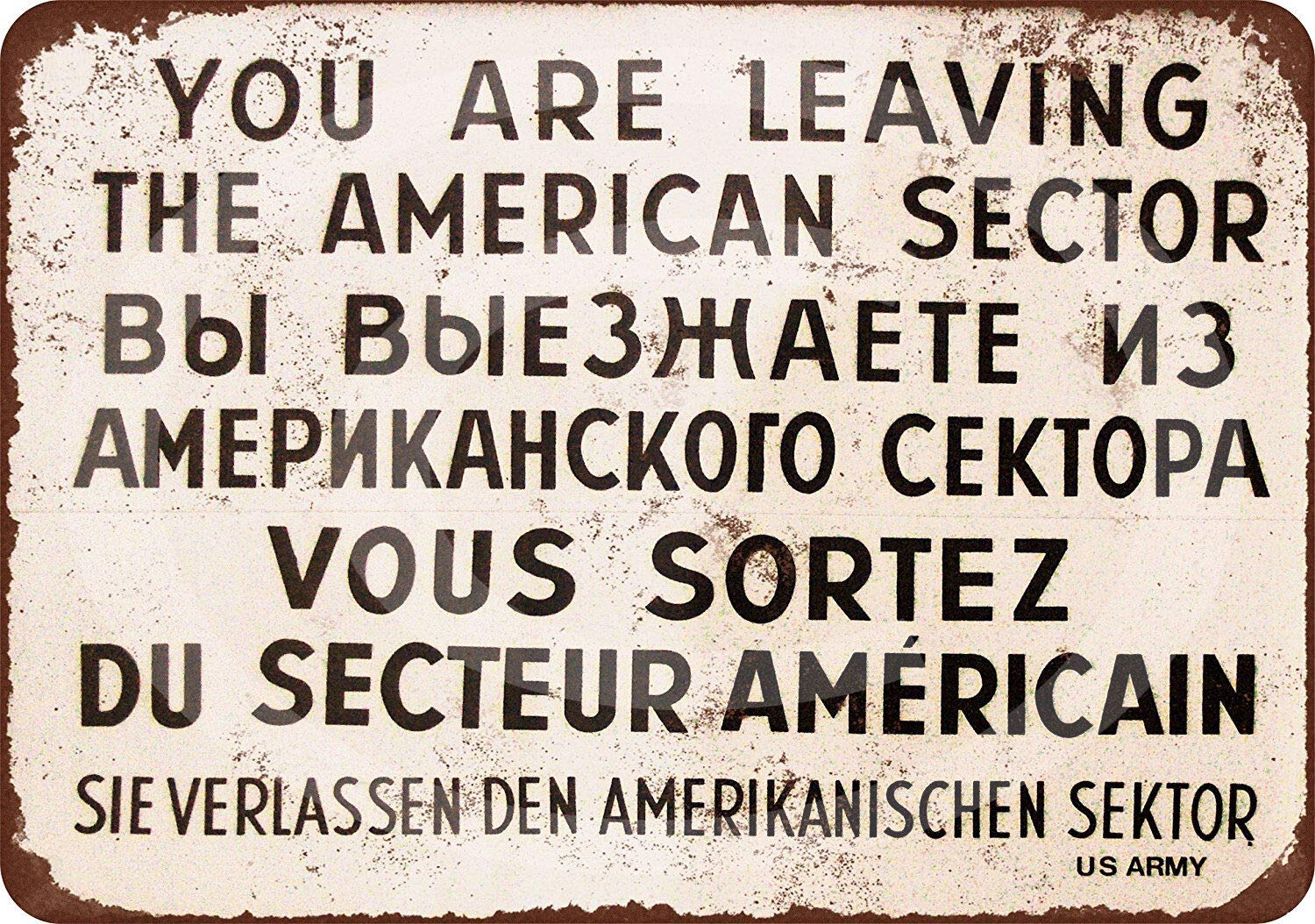 Homdeo Metal Signs Vintage Basement Decor Art 1962 Checkpoint Charlie ...