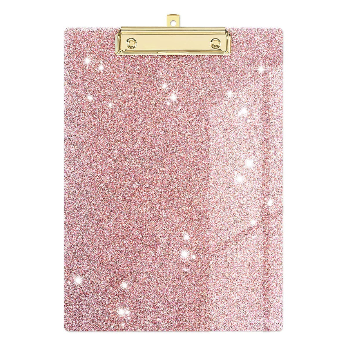 Uniqooo Sparkle Rose Gold Glitter Clipboard With Shinny Gold Finish Cl ...