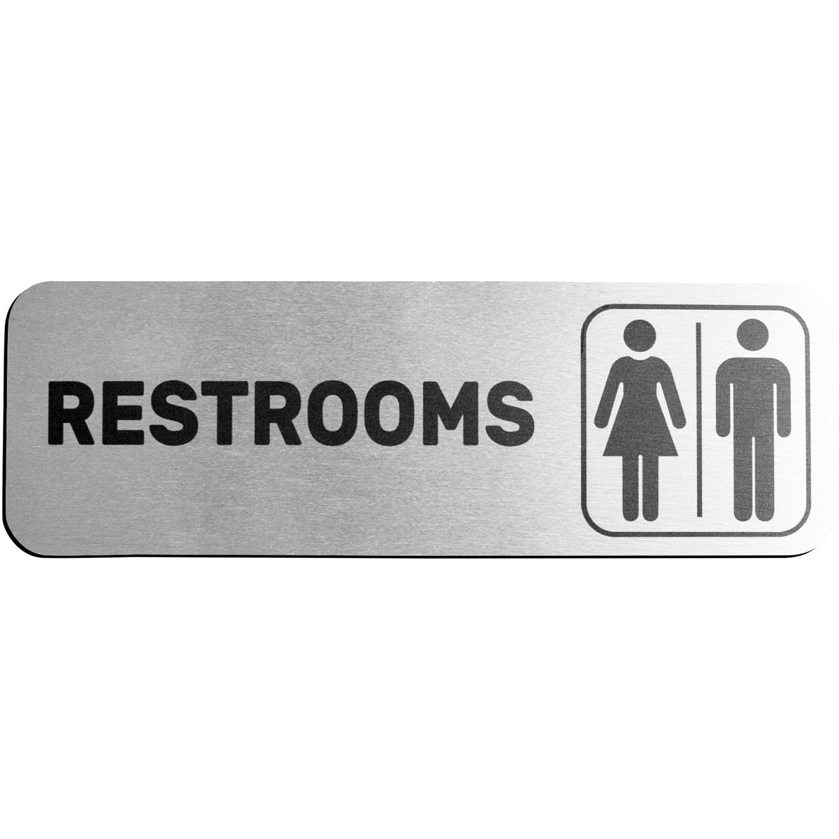 Restrooms Sign (Brushed Aluminum) - Men And Women Modern Bathroom Sign ...