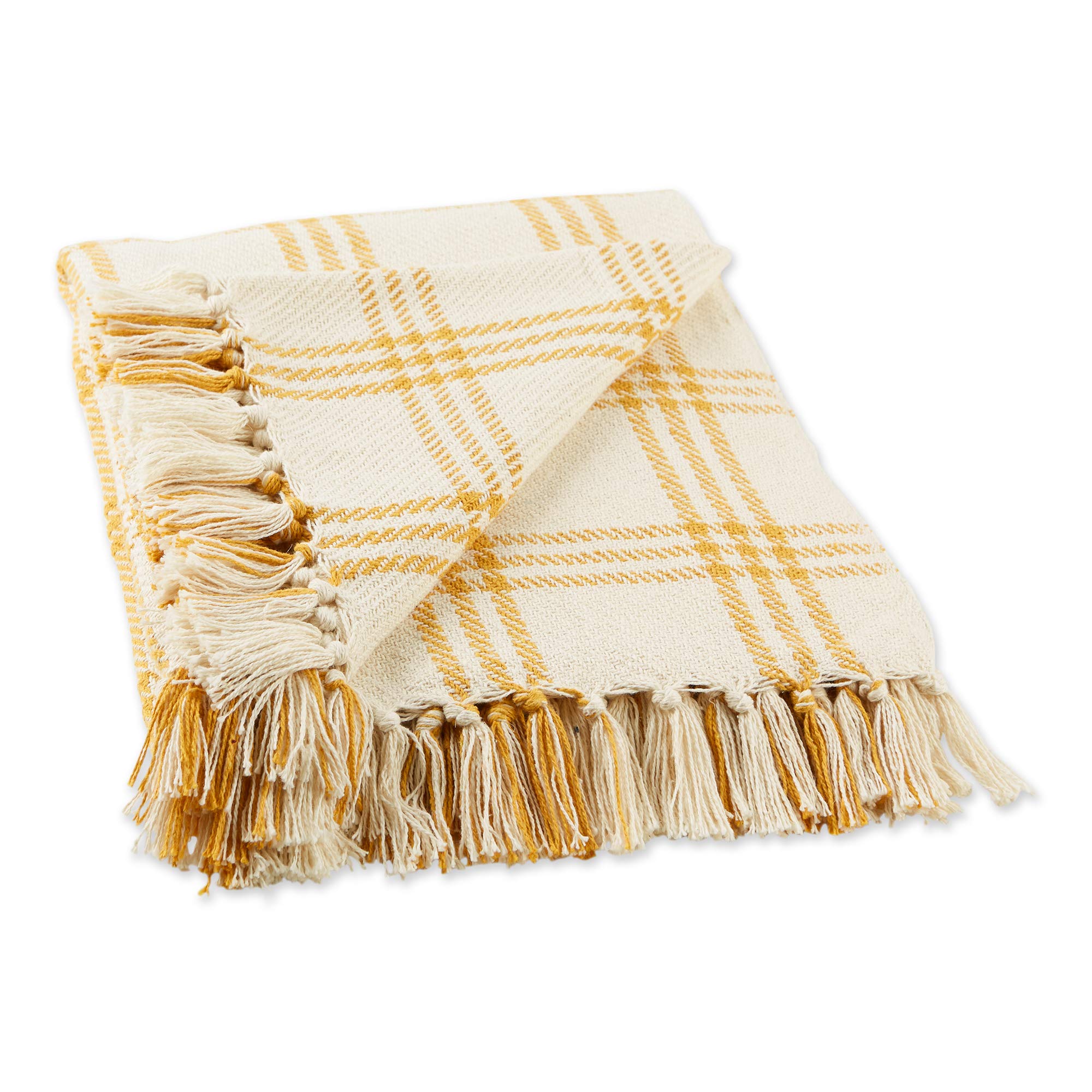 Dii Modern Farmhouse Plaid Collection Cotton Fringe Throw Blanket, 50X ...