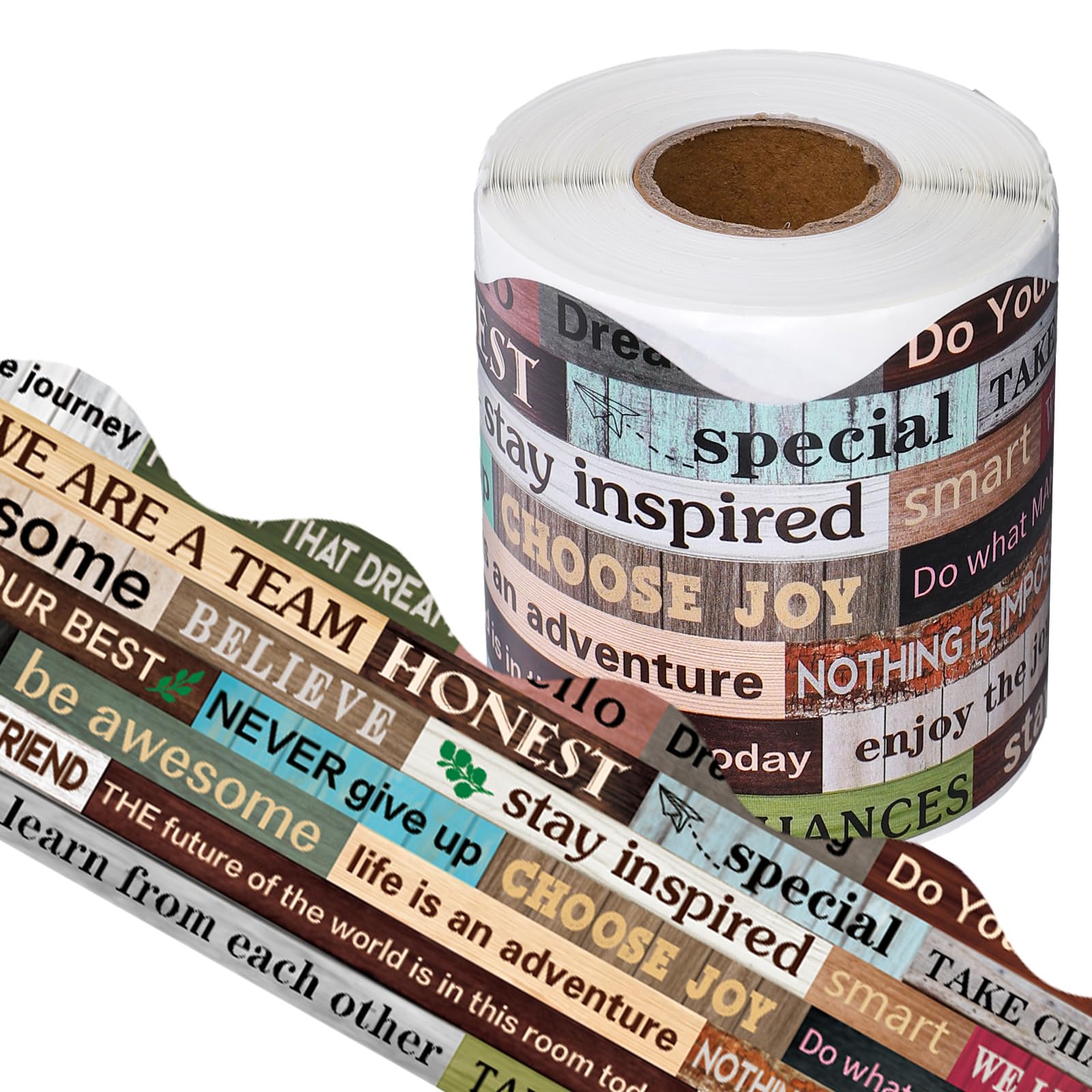 Whaline 65.6Ft Inspirational Bulletin Board Border Growth Mindset Scal ...