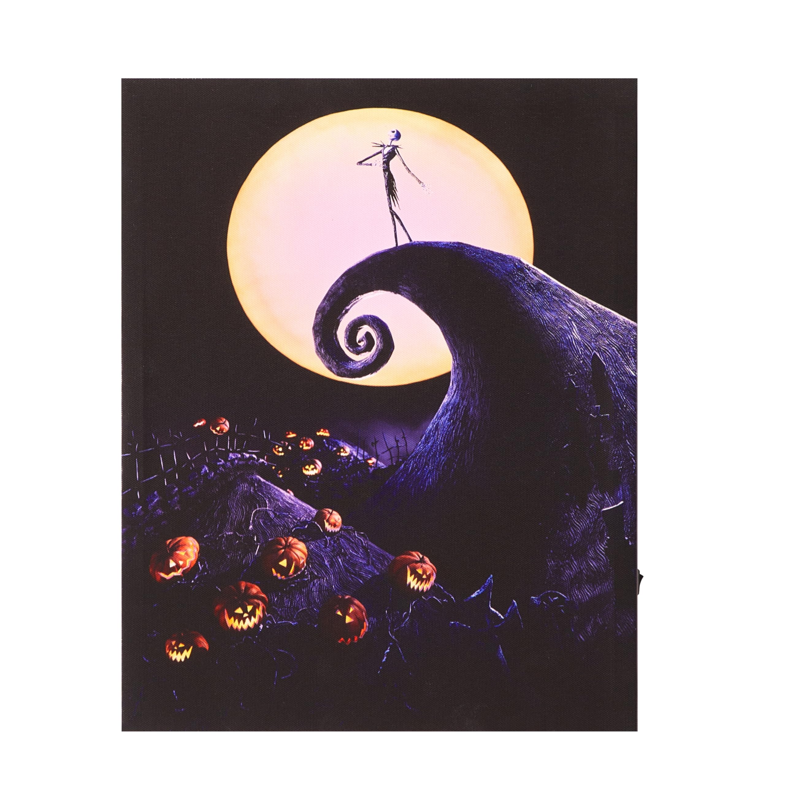 Idea Nuova Nightmare Before Christmas Led Light Up Canvas Wall Art Fea ...