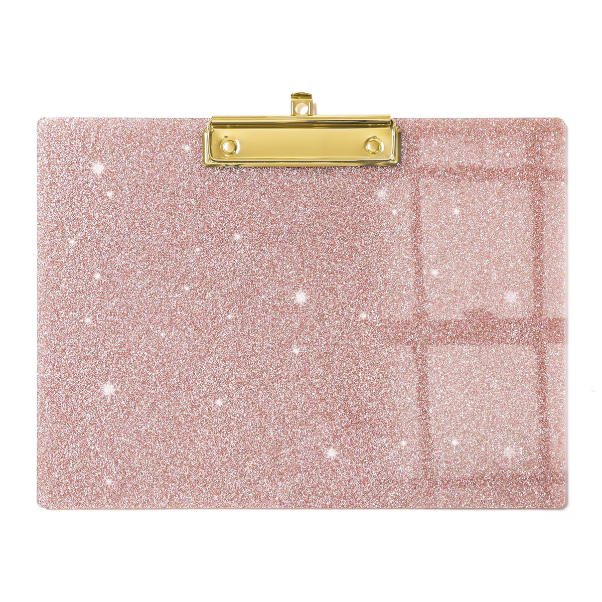 Uniqooo Sparkle Rose Gold Glitter Landscape Clipboard, Horizontal Clip ...