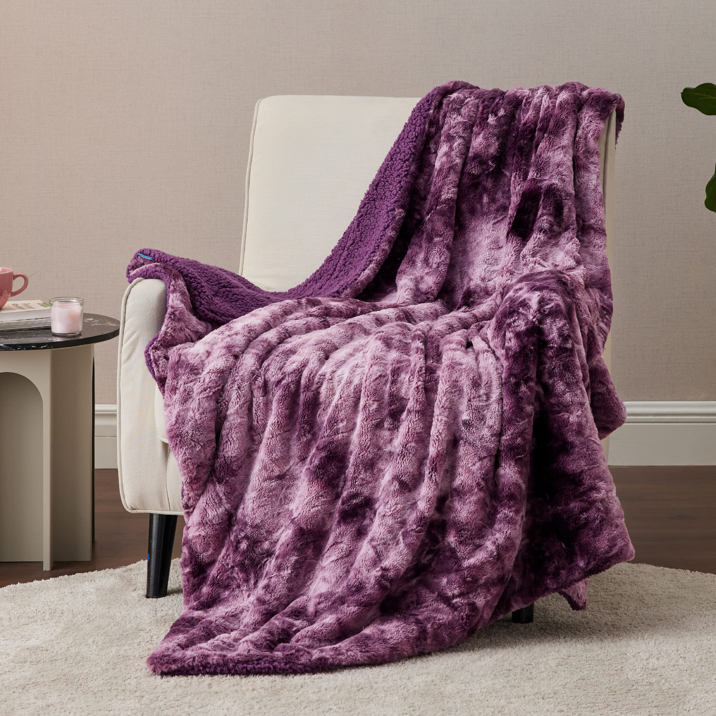 Bedsure Fuzzy Blanket Twin Size - Purple, Soft And Comfy Sherpa, Plush ...
